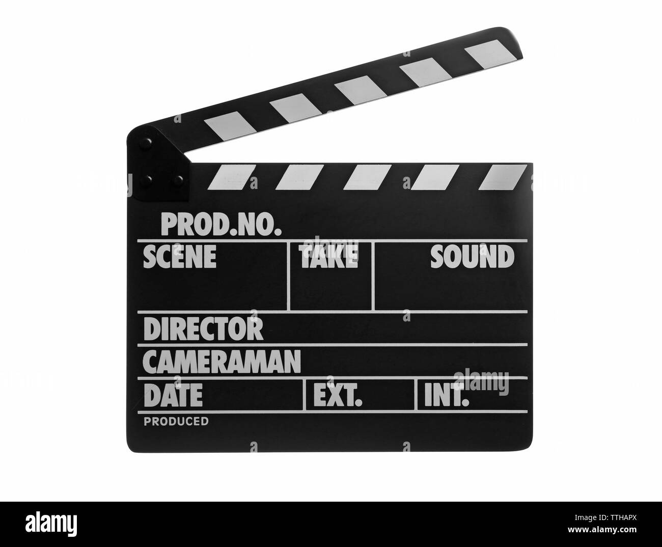 Movie clapper isolated on white Stock Photo - Alamy