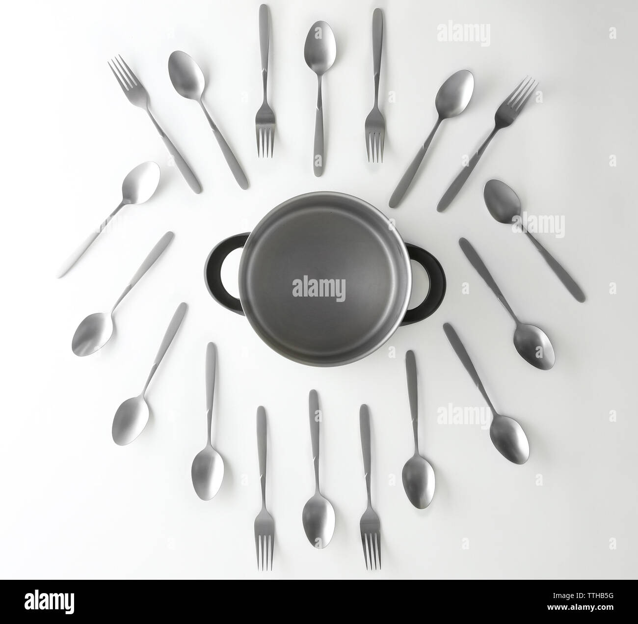Forks top view hi-res stock photography and images - Alamy