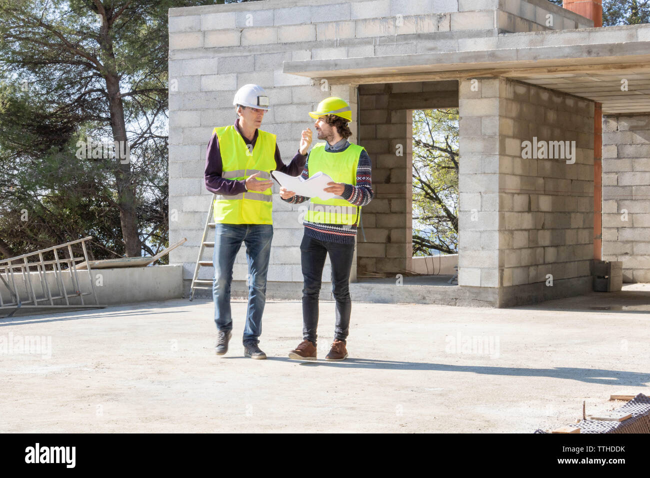 Construction site visit, house under construction: Architect and ...