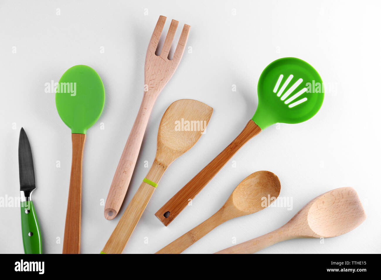 Set of kitchen tools, isolated on white Stock Photo - Alamy