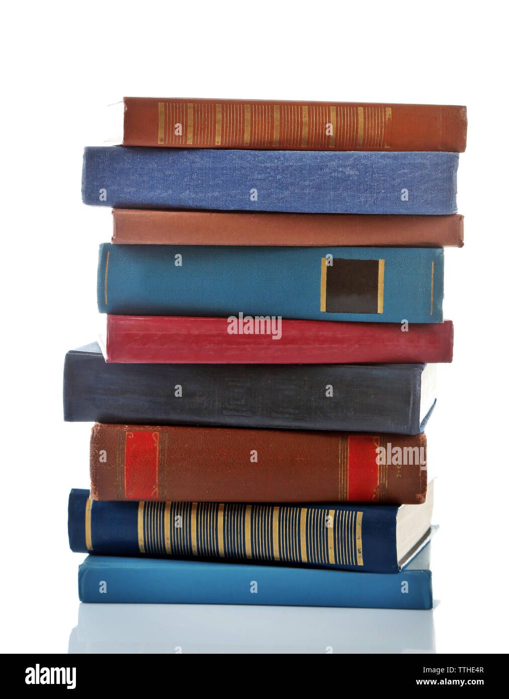 Stack of new and old books isolated on white Stock Photo - Alamy