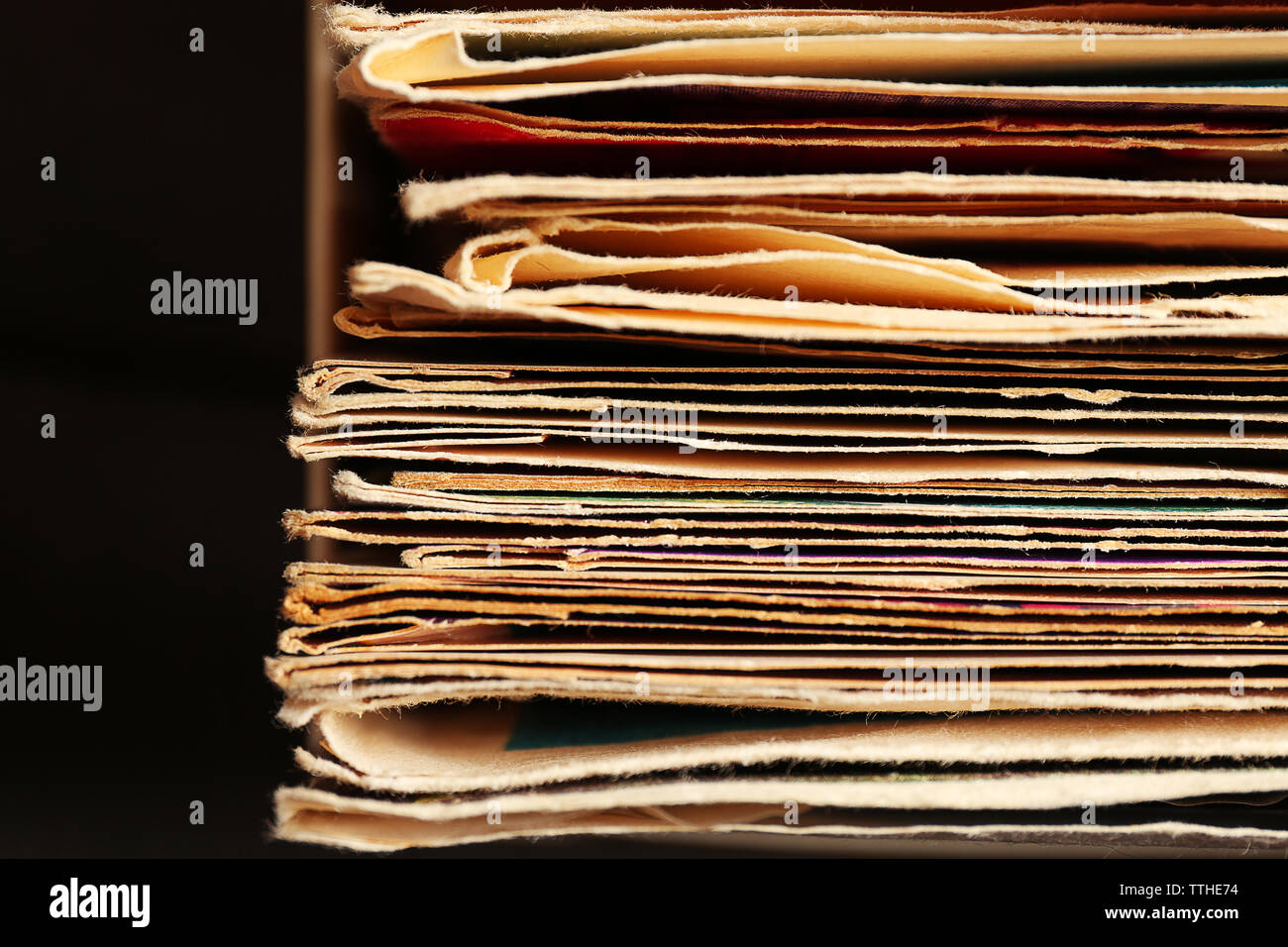 Box with vinyl records Stock Photo - Alamy