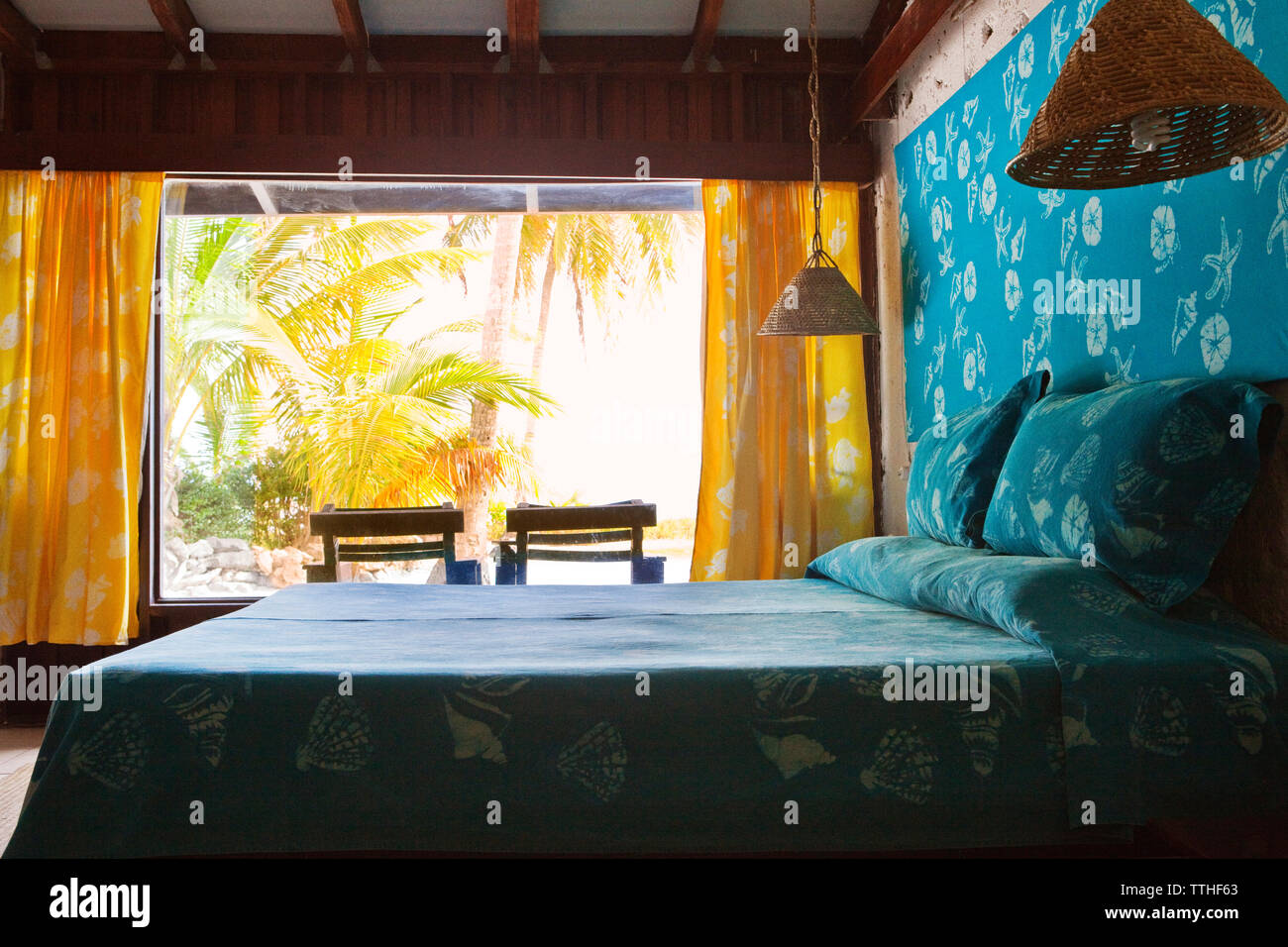 Sunlight emitting through glass window in bedroom Stock Photo - Alamy