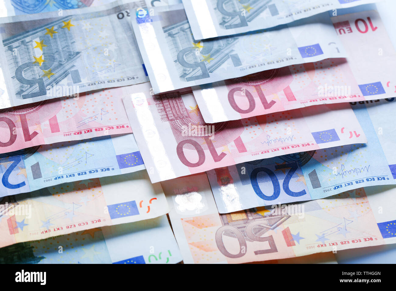 Set of different euro banknotes, background Stock Photo - Alamy