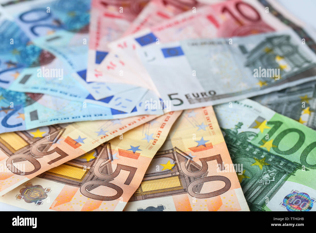 Set of different euro banknotes, background Stock Photo - Alamy