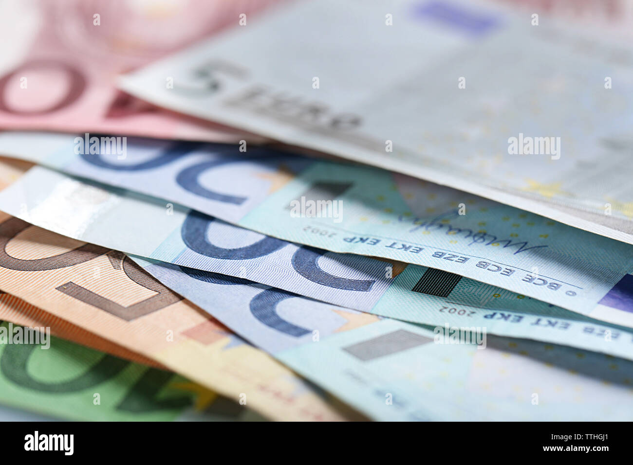 Set of different euro banknotes, background Stock Photo - Alamy