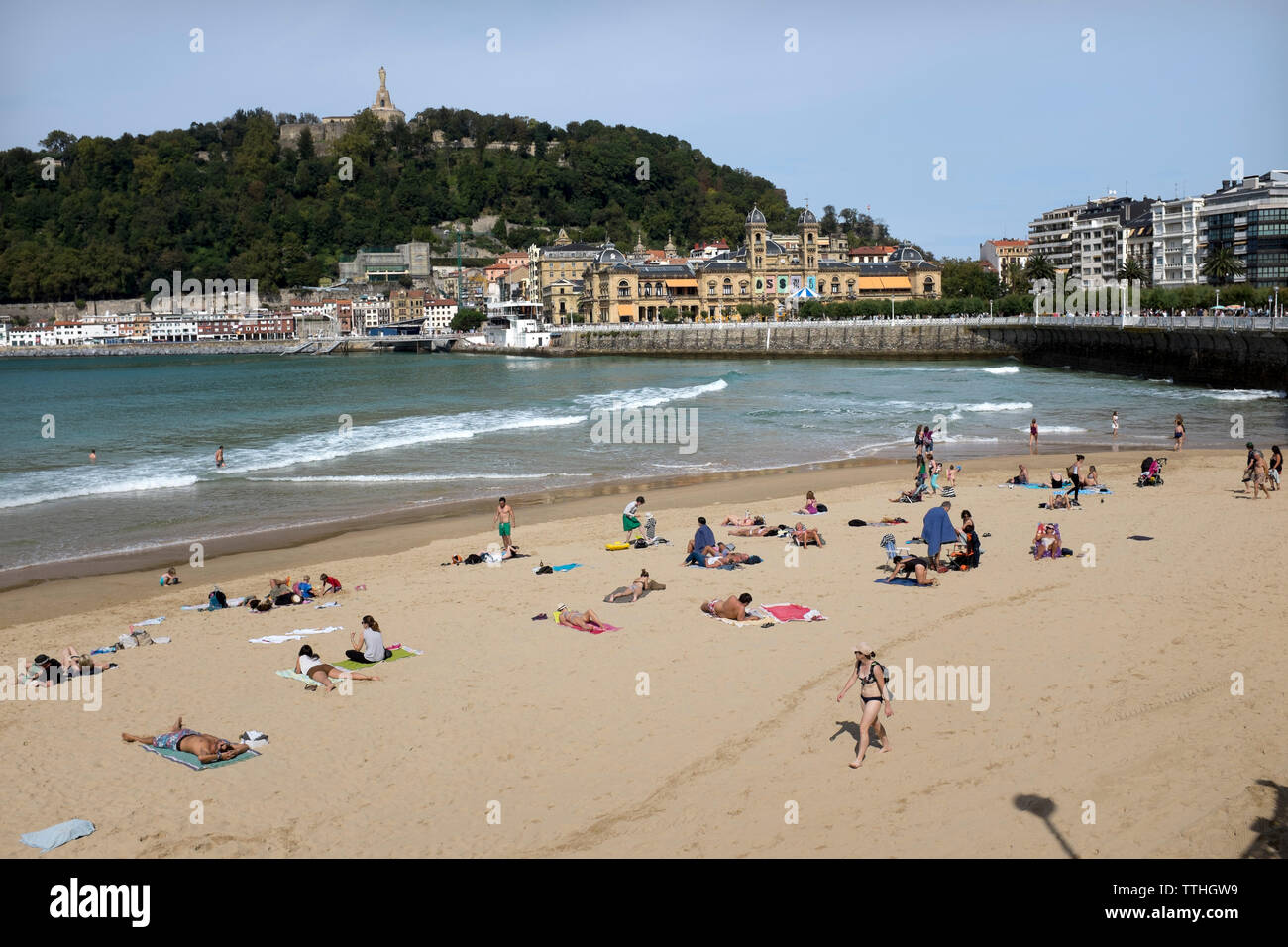 Playa de la Concha Beach at San Sebastian in the Basque Country Spain Stock Photo - Alamy