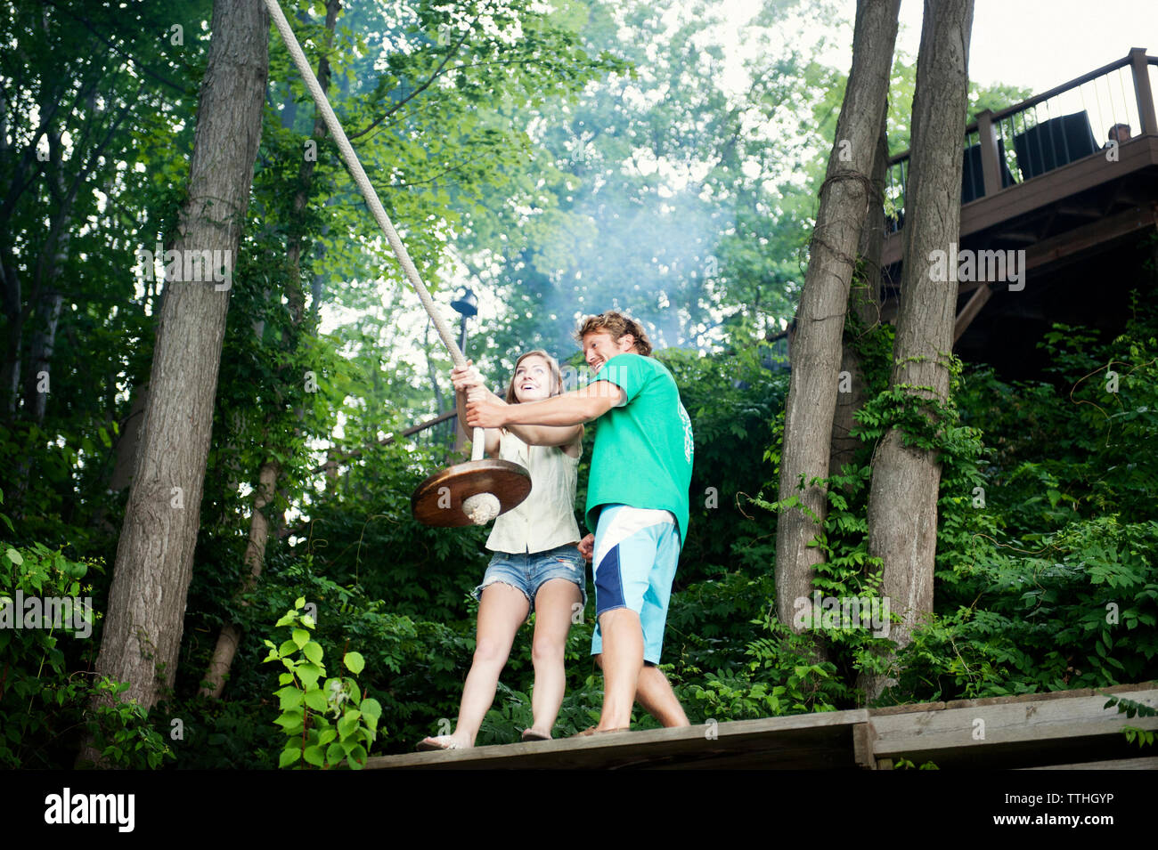 Rope swing in the new forest hi-res stock photography and images - Alamy
