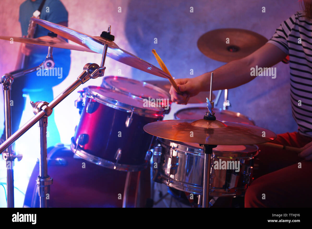 Drummer recording music on hi-res stock photography and images - Alamy