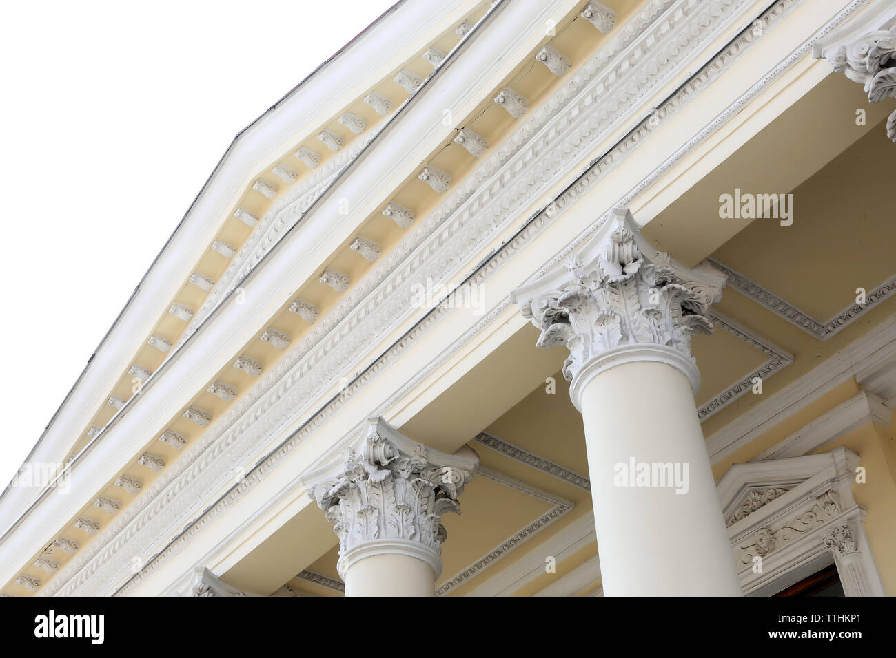 Roof with columns of an old building Stock Photo - Alamy