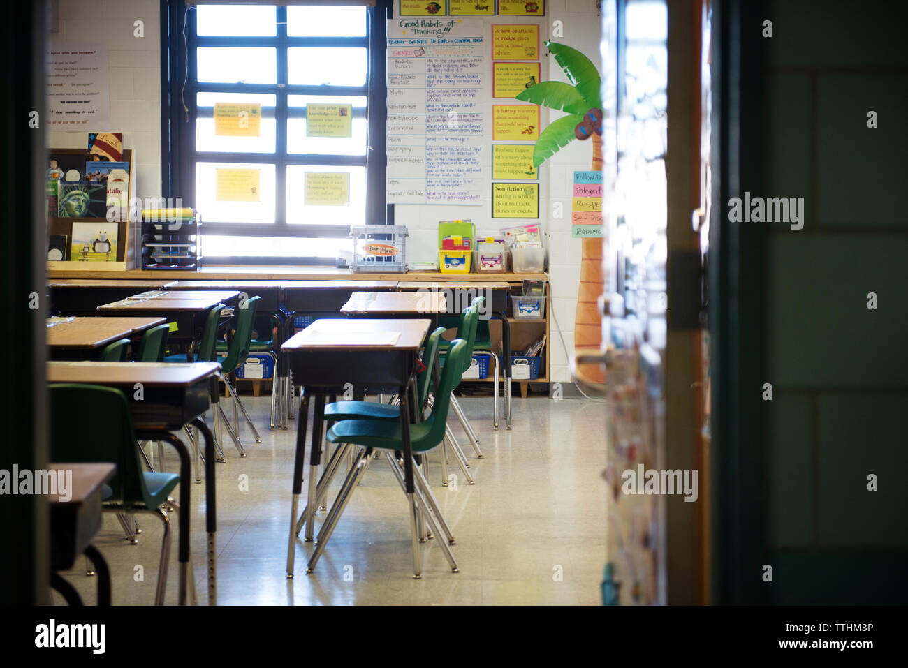 Looking Into A Classroom Window