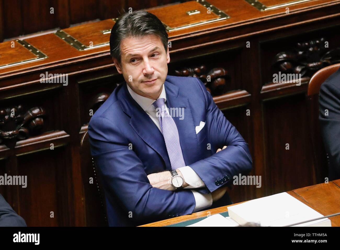Prime Minister Giuseppe Conte participate in the session in the Chamber ...