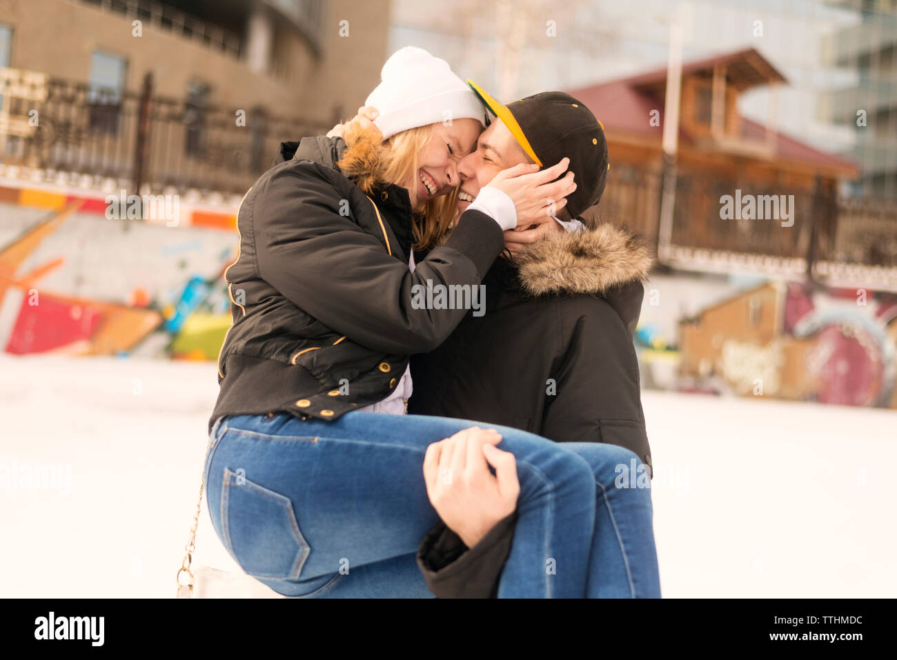 Romantic man carrying woman in hi-res stock photography and images - Alamy