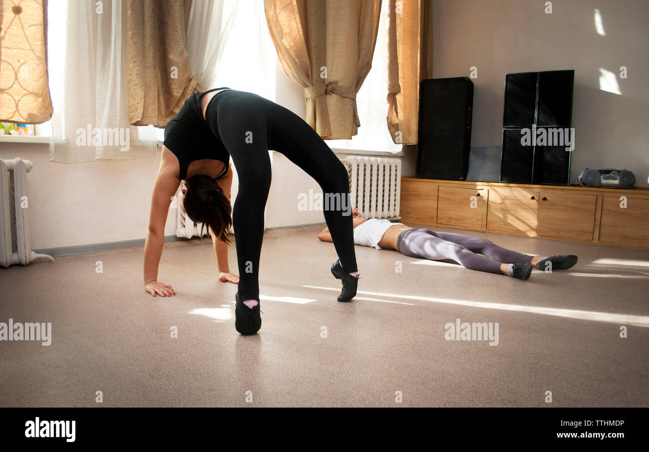 Young women practicing ballet at home Stock Photo - Alamy