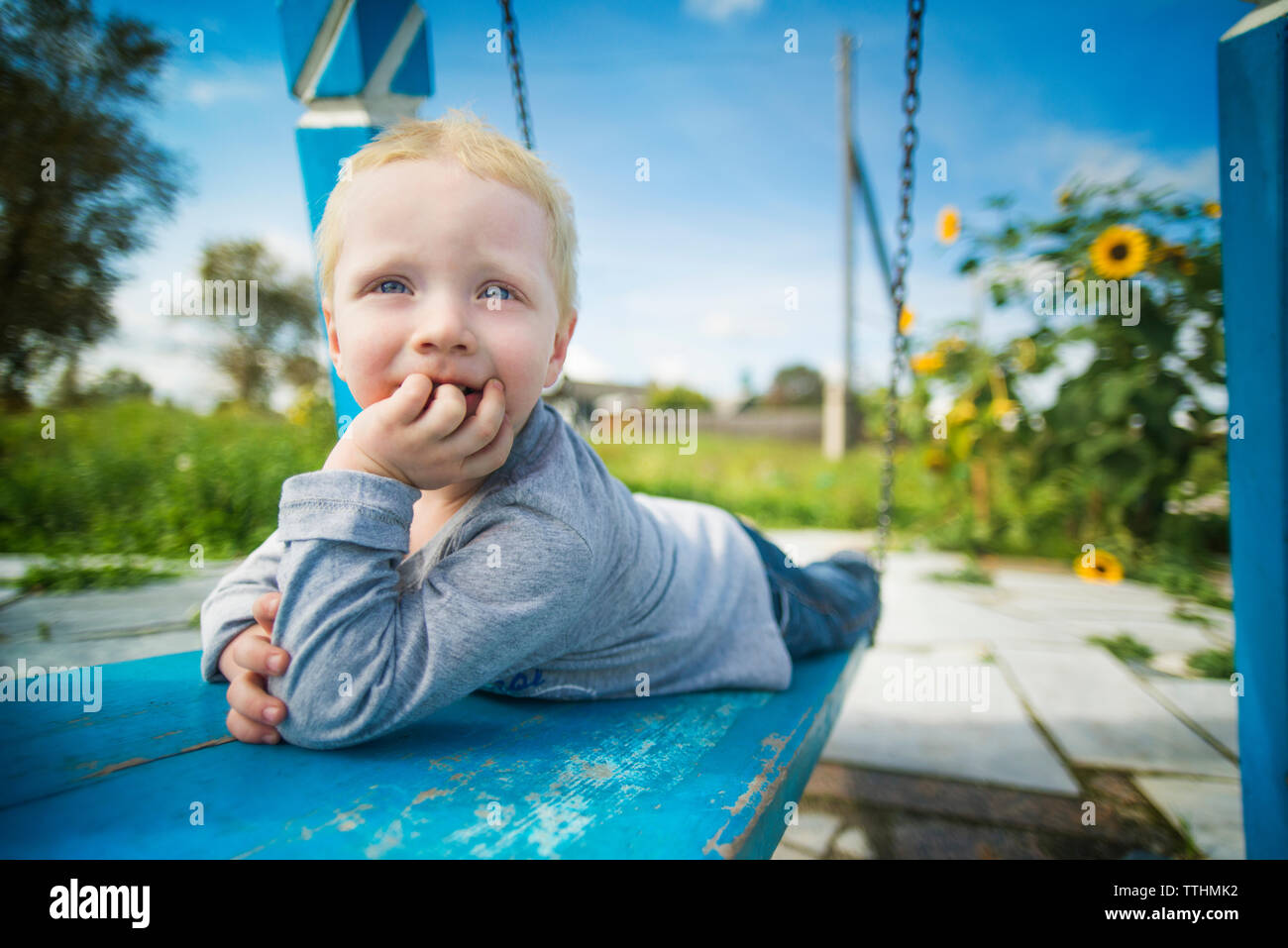 One person lying swing hi-res stock photography and images - Alamy