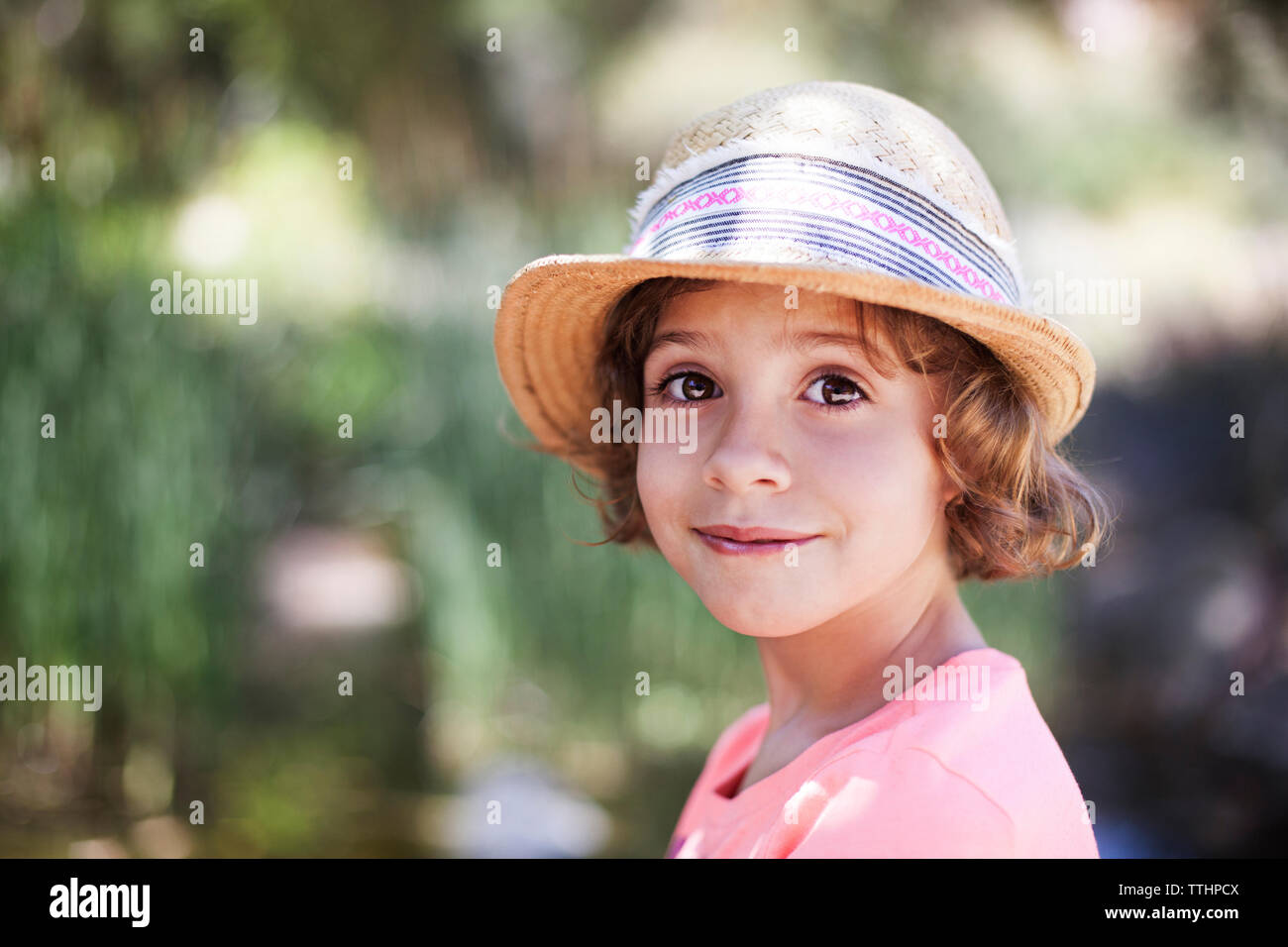 Portrait cute female looking sun hi-res stock photography and images ...