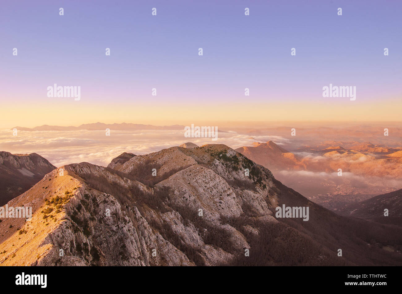 The Dramatic View from Mount Lovcen at Sunset, Kotor Bay, Montenegro by ...