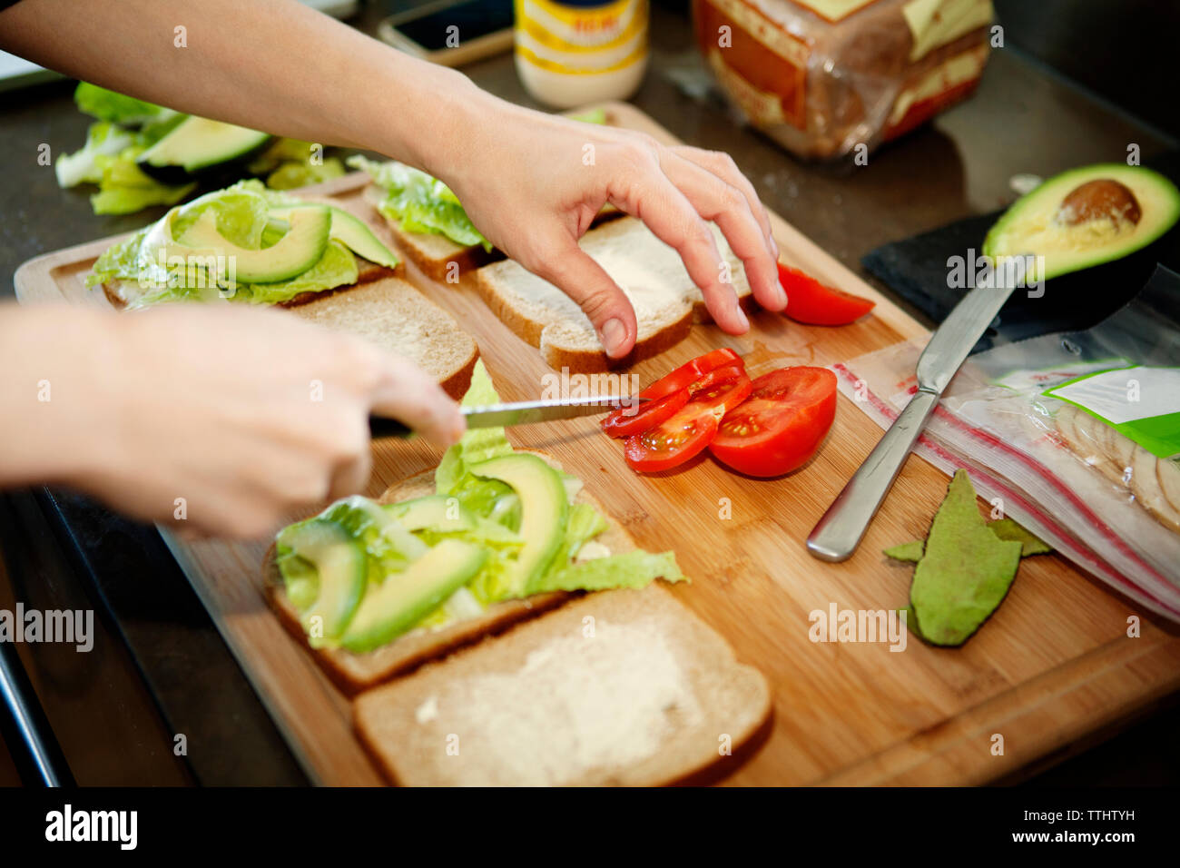 Home making sandwiches avocado hi-res stock photography and images - Alamy