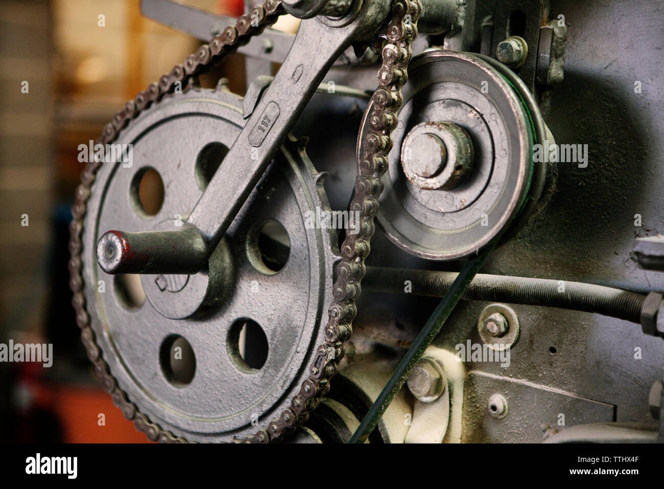 Close-up of machine gears in factory Stock Photo - Alamy