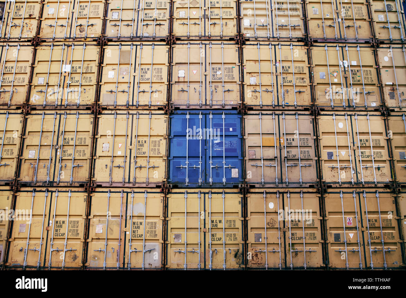 Stack of cargo containers Stock Photo - Alamy