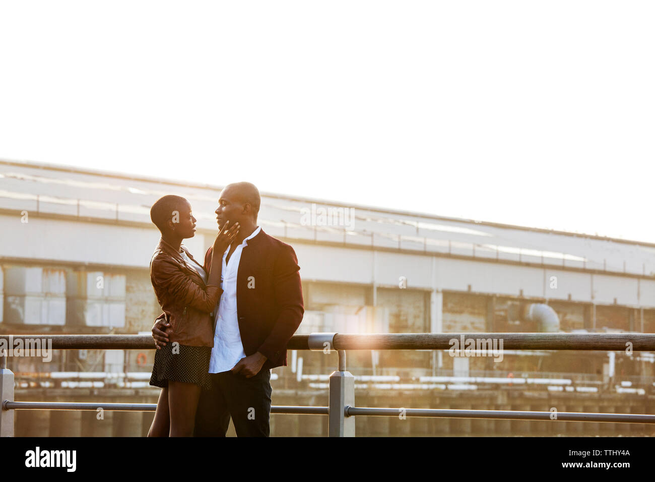 Romantic couple flirting outdoors hi-res stock photography and images ...