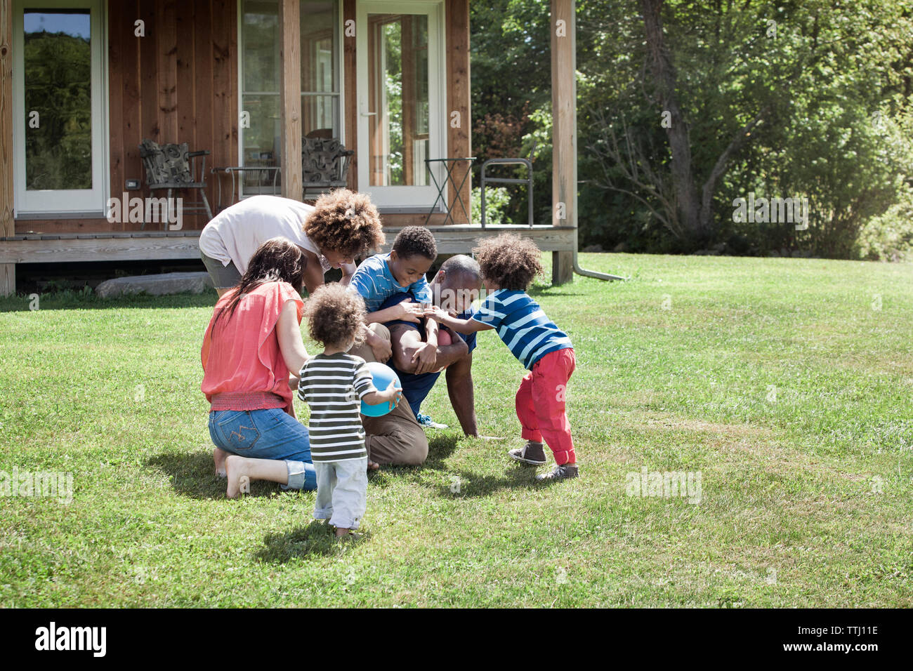 Kids Playing Backyard Football