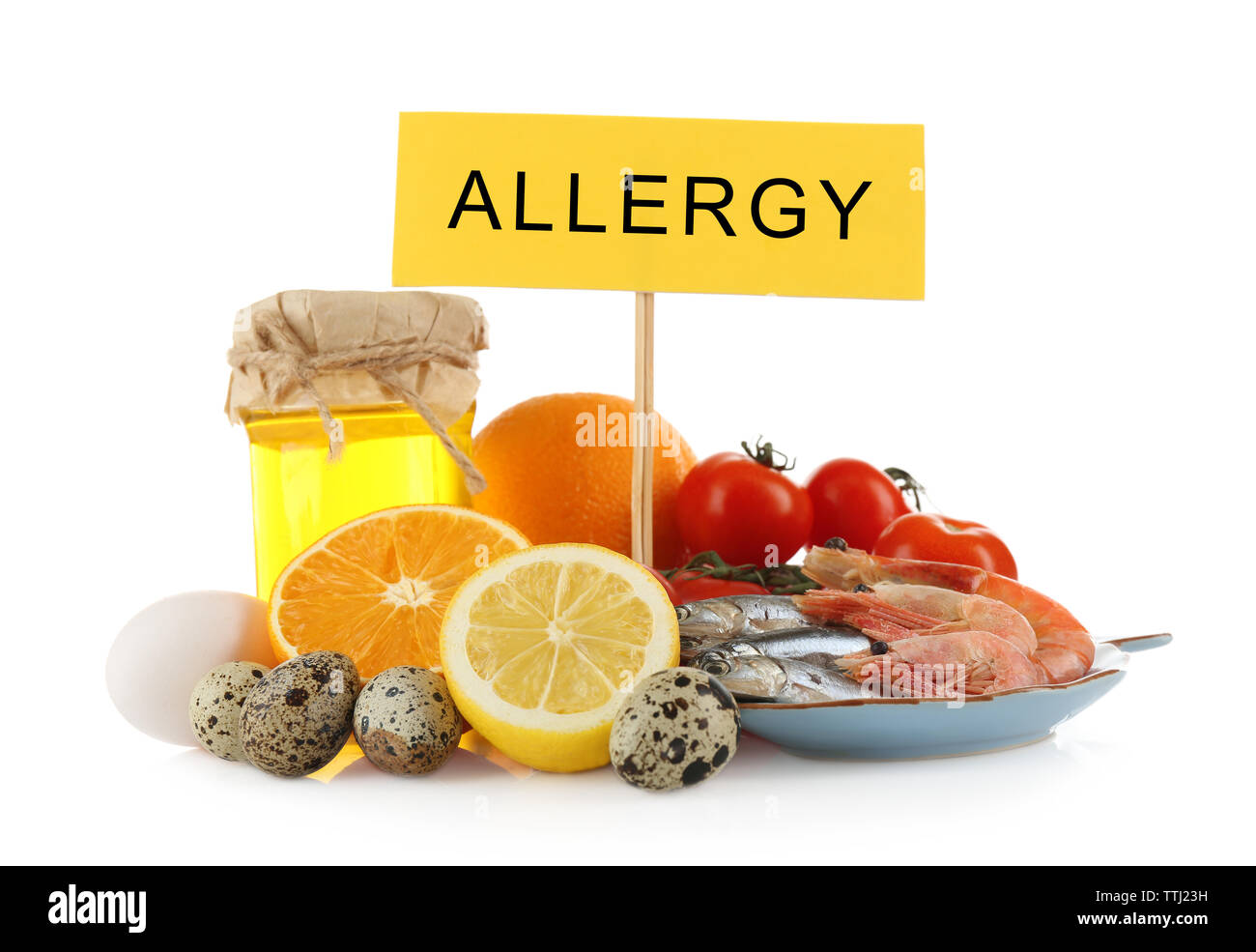 Set of allergic food isolated on white Stock Photo - Alamy