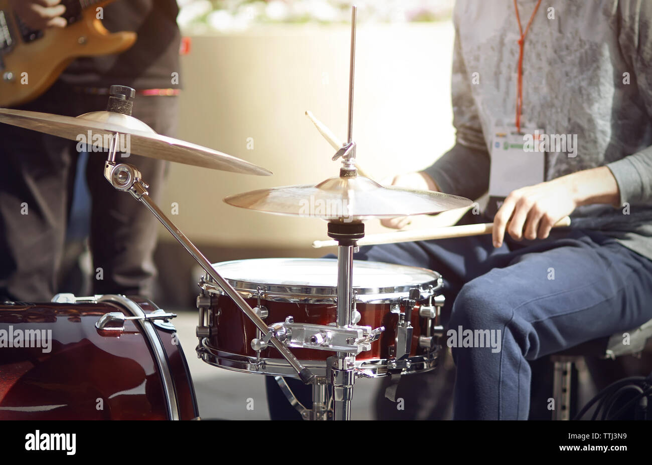 Bass drum man playing percussion hi-res stock photography and images ...