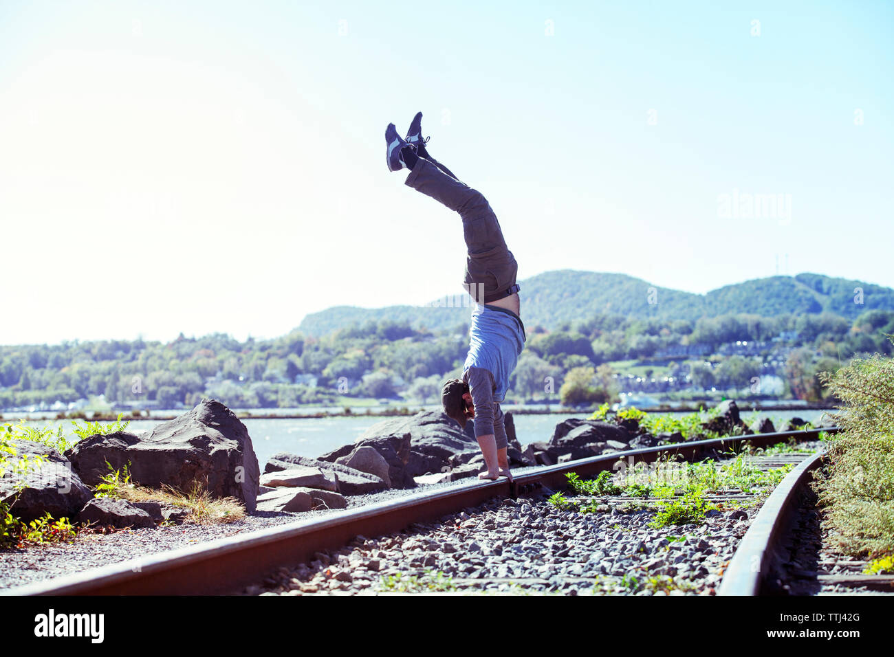 Balance on railroad hi-res stock photography and images - Alamy
