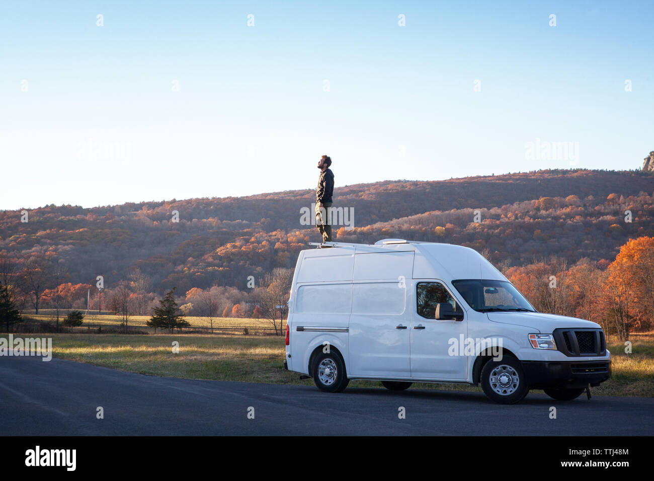 Man in camper van hi-res stock photography and images - Alamy