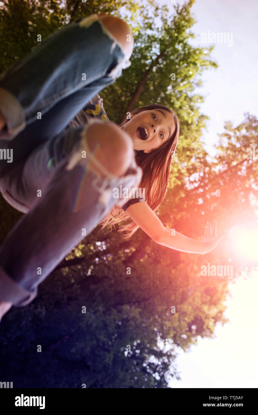 Low angle view of girl Stock Photo - Alamy