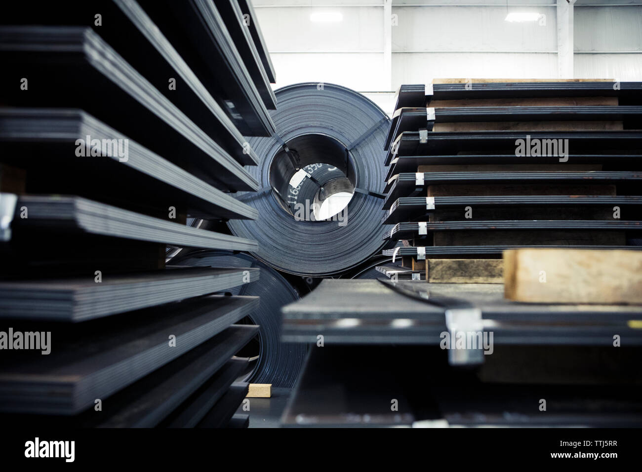 Sheet metals arranged at distribution warehouse Stock Photo - Alamy
