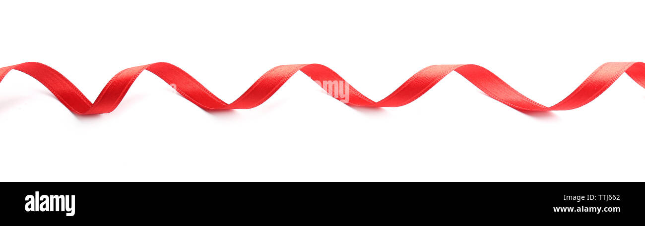 Red ribbon on light background Stock Photo - Alamy