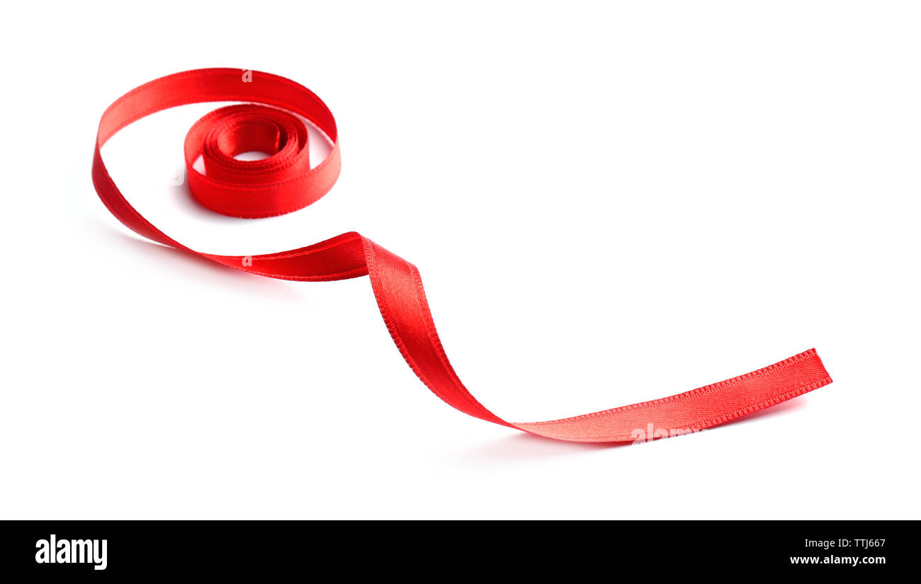 Red ribbon on light background Stock Photo - Alamy