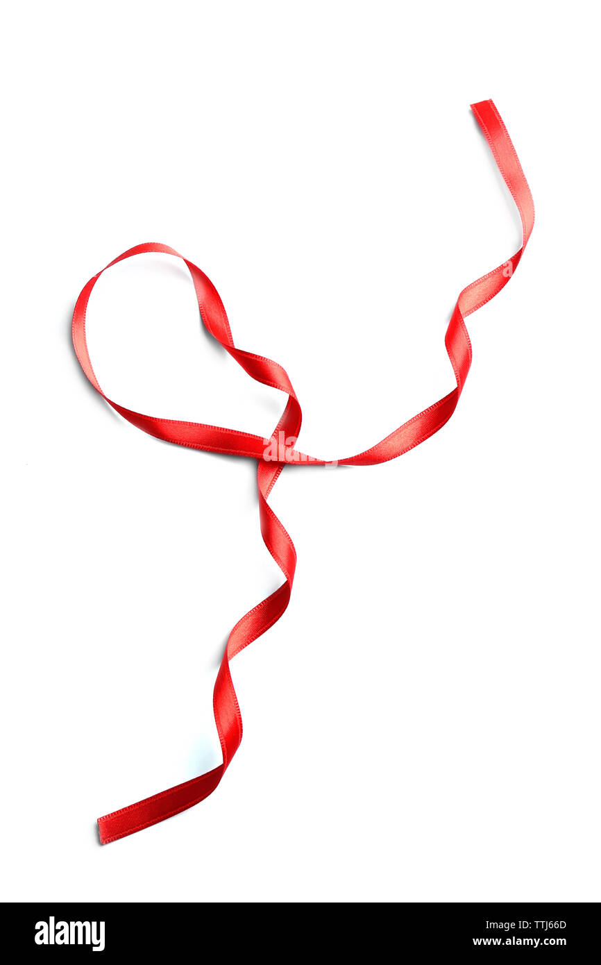 Red ribbon on light background Stock Photo - Alamy