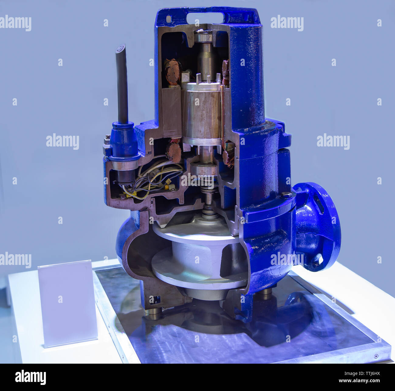 Cut-away industry vertical submersible motor pump Stock Photo - Alamy