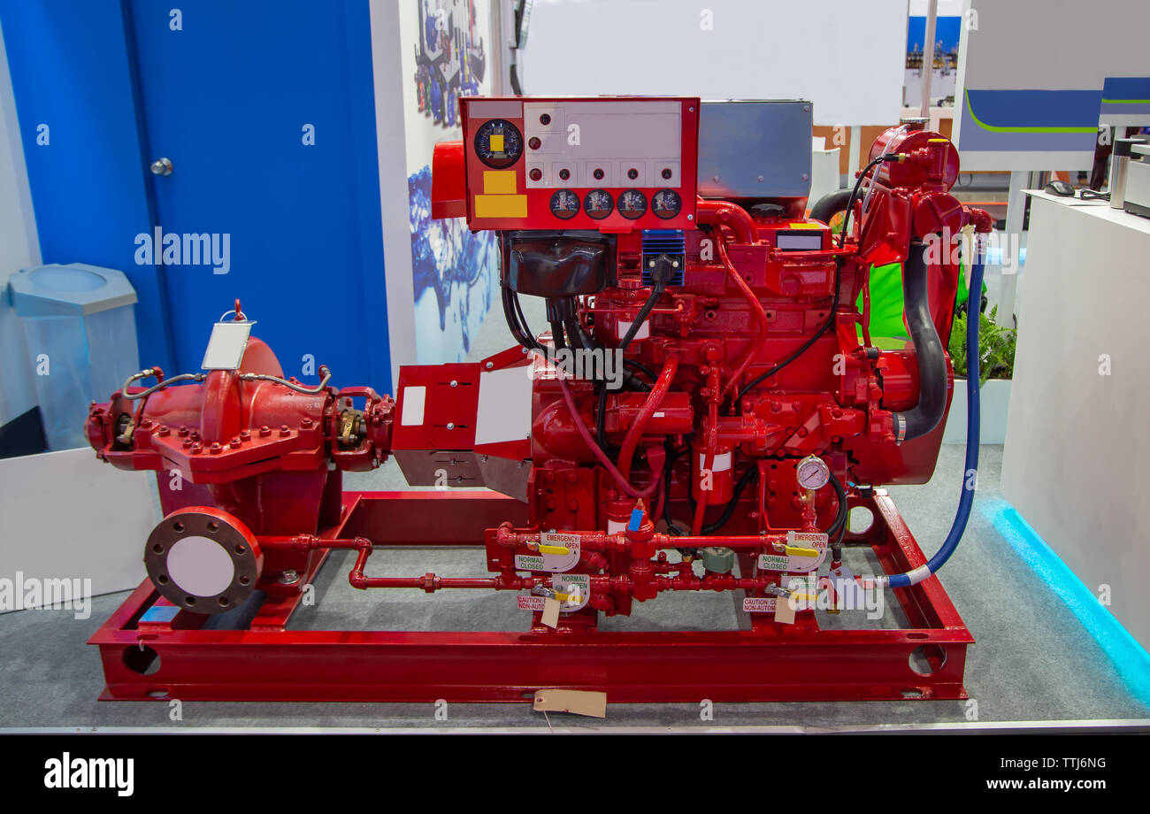 Industry skid mounted fire pump engine set Stock Photo - Alamy