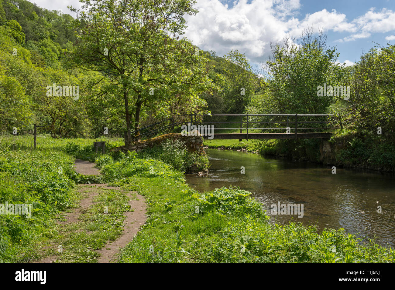 Beautiful summer day in Chee Dale near Buxton in the Peak District ...