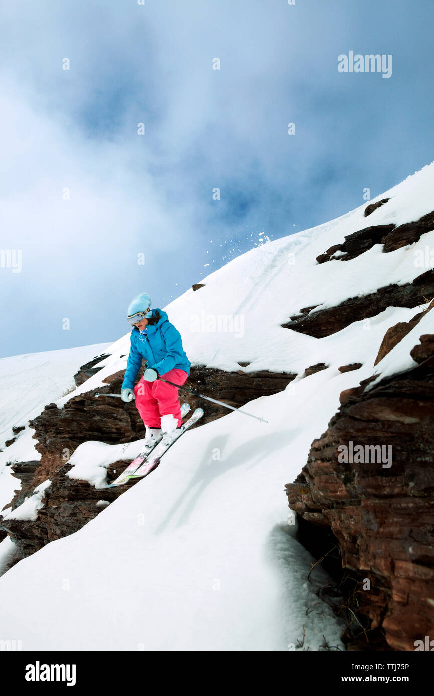 Skier while deep snow skiing hi-res stock photography and images - Alamy