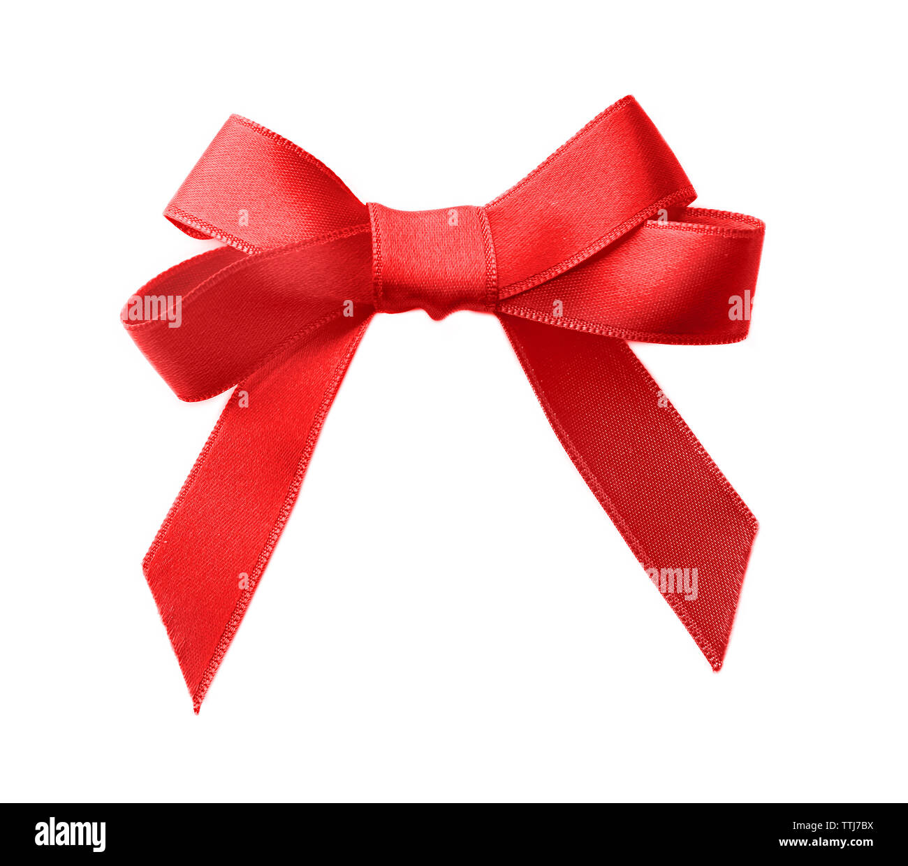 Red ribbon bow on a white background Stock Photo - Alamy