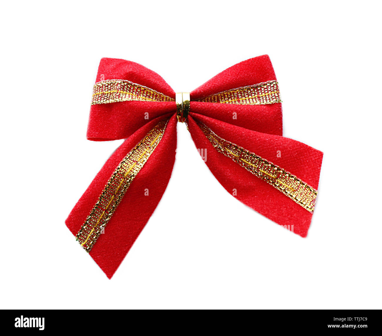 Red ribbon bow on a white background Stock Photo - Alamy