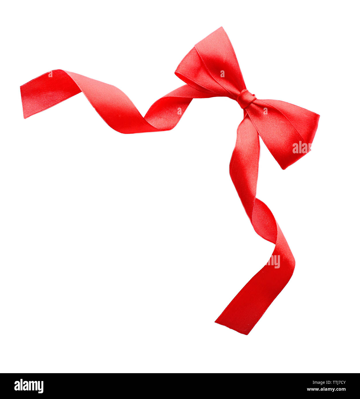 Red ribbon bow on a white background Stock Photo - Alamy