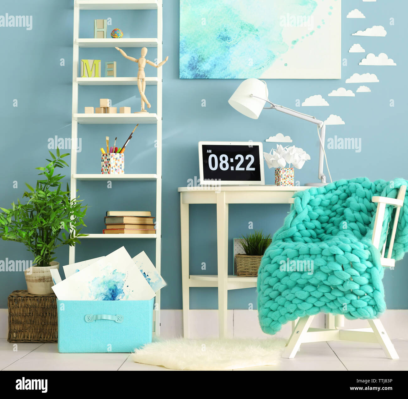 Stylish design workplace Stock Photo - Alamy