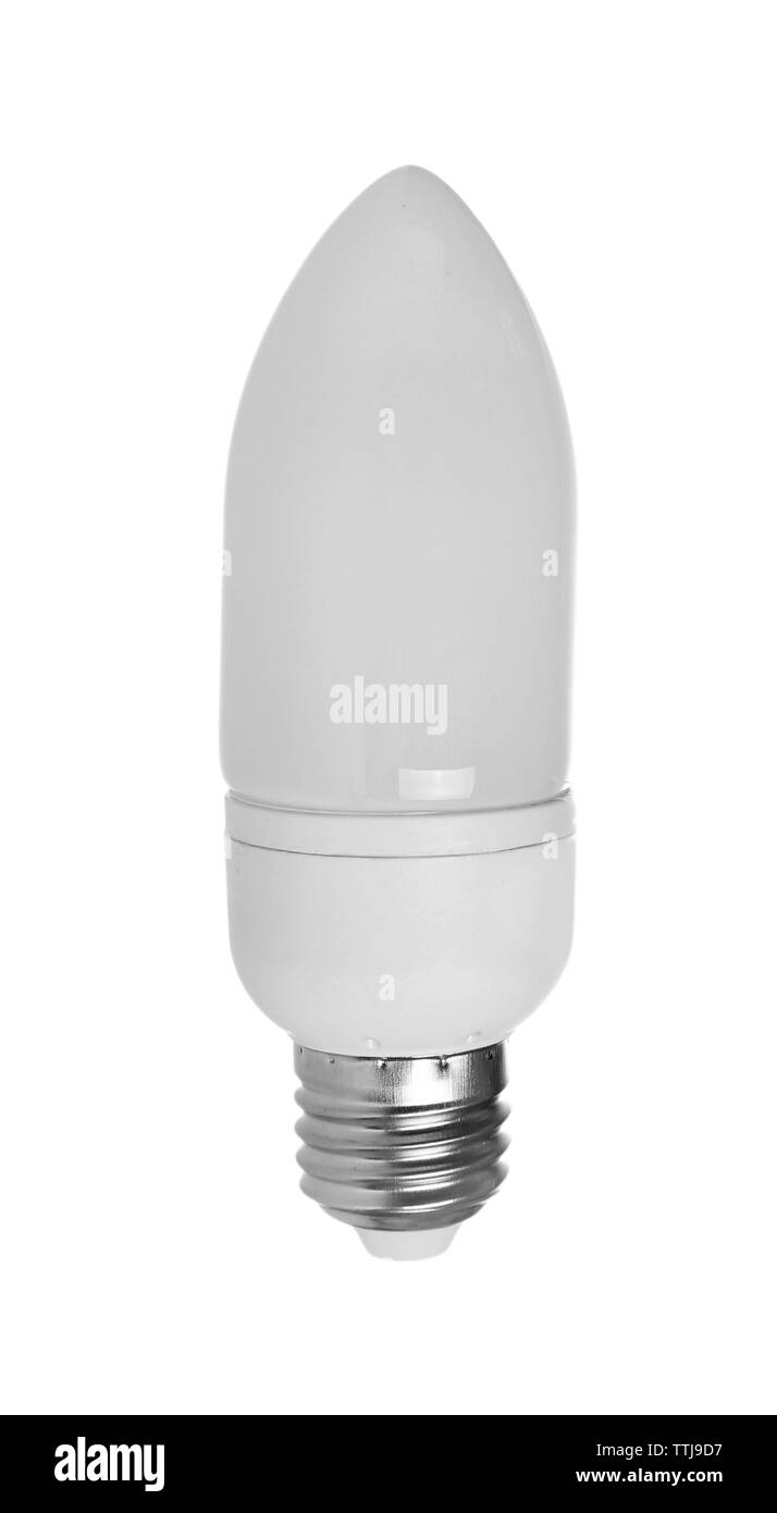 Light bulb on white background Stock Photo - Alamy