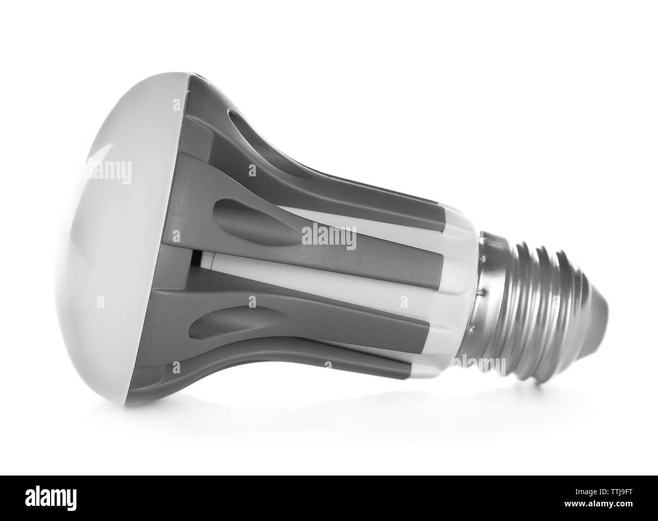 Led light bulb on white background Stock Photo - Alamy