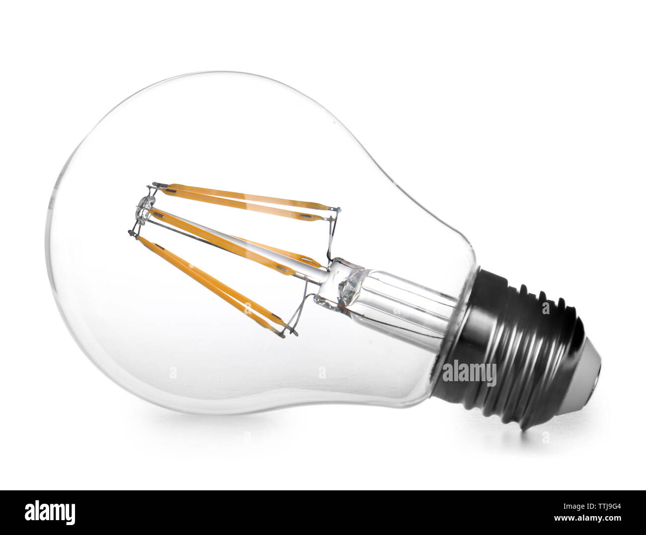 Light bulb on white background Stock Photo - Alamy