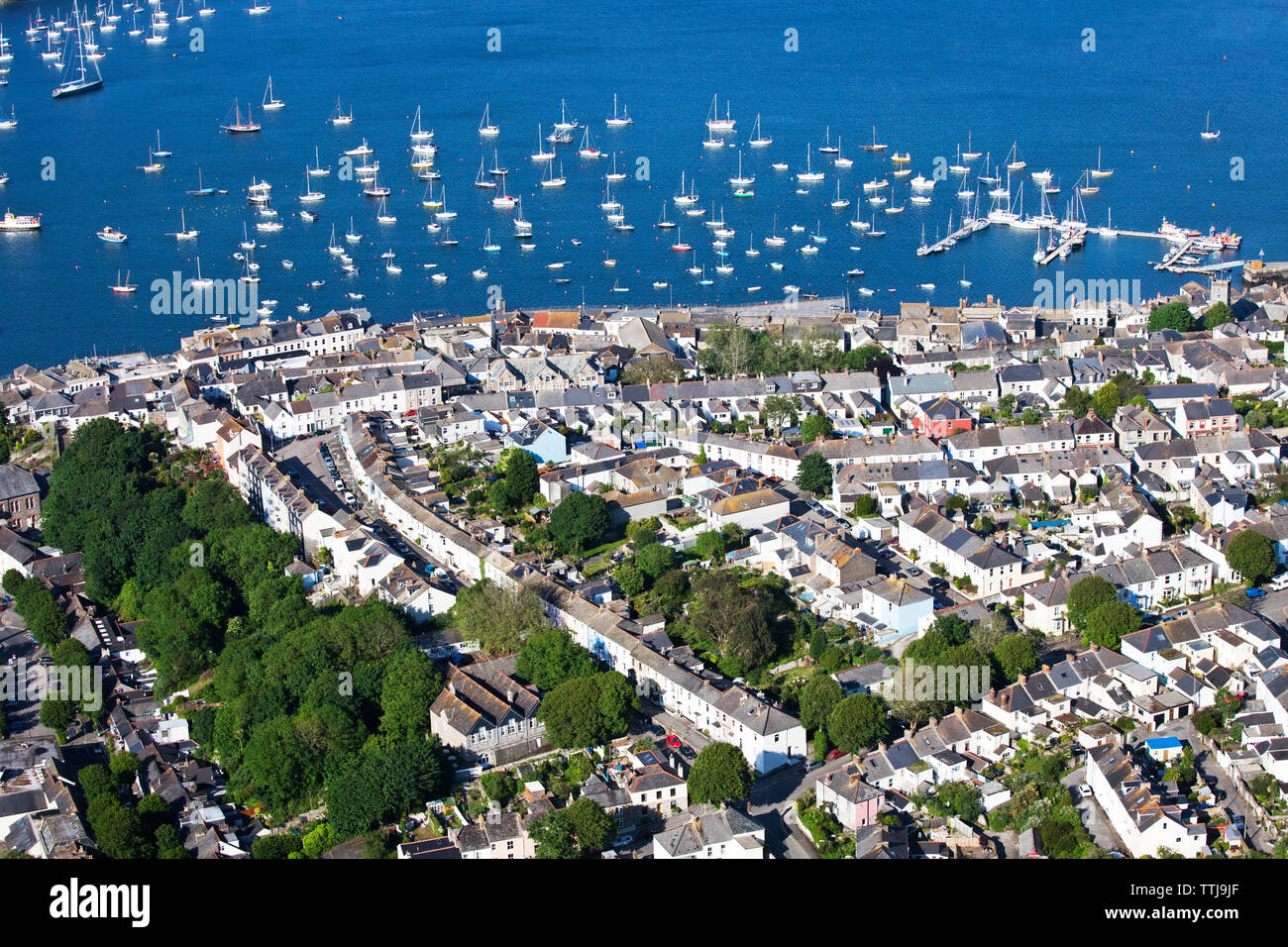 Aerial view of harbor Stock Photo - Alamy