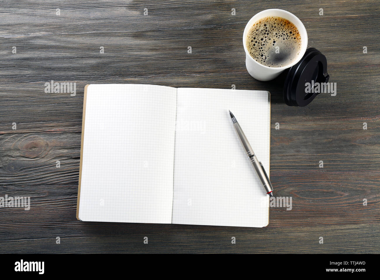 Notebook pen coffee colour hi-res stock photography and images - Alamy