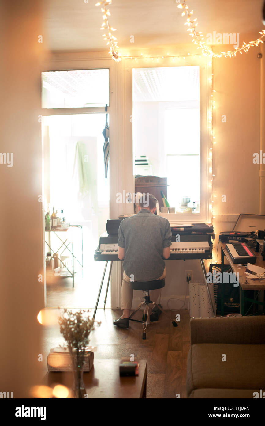 Man Playing Piano Rear View High Resolution Stock Photography and ...