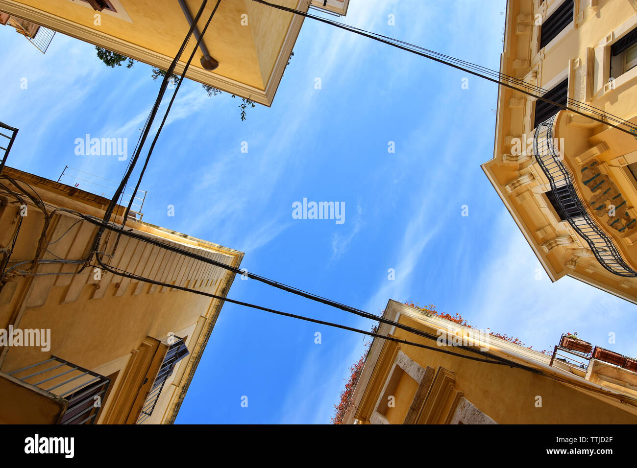 Building architecture and amazing perspective in the Old Town of Bari ...